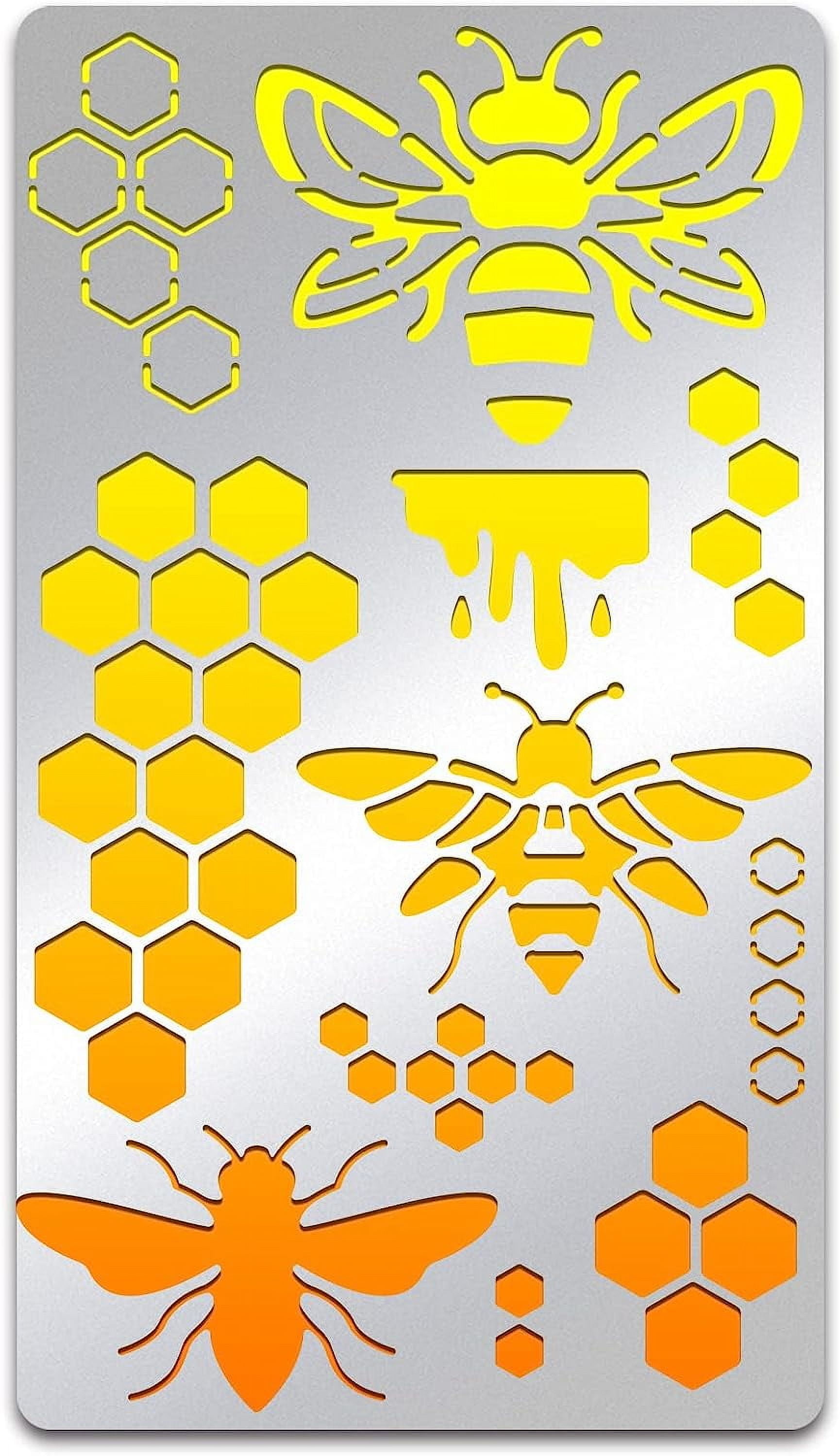 Bee Stencils 7x4 Inch Honeycomb Stainless Steel Drawing Stencil Spring ...