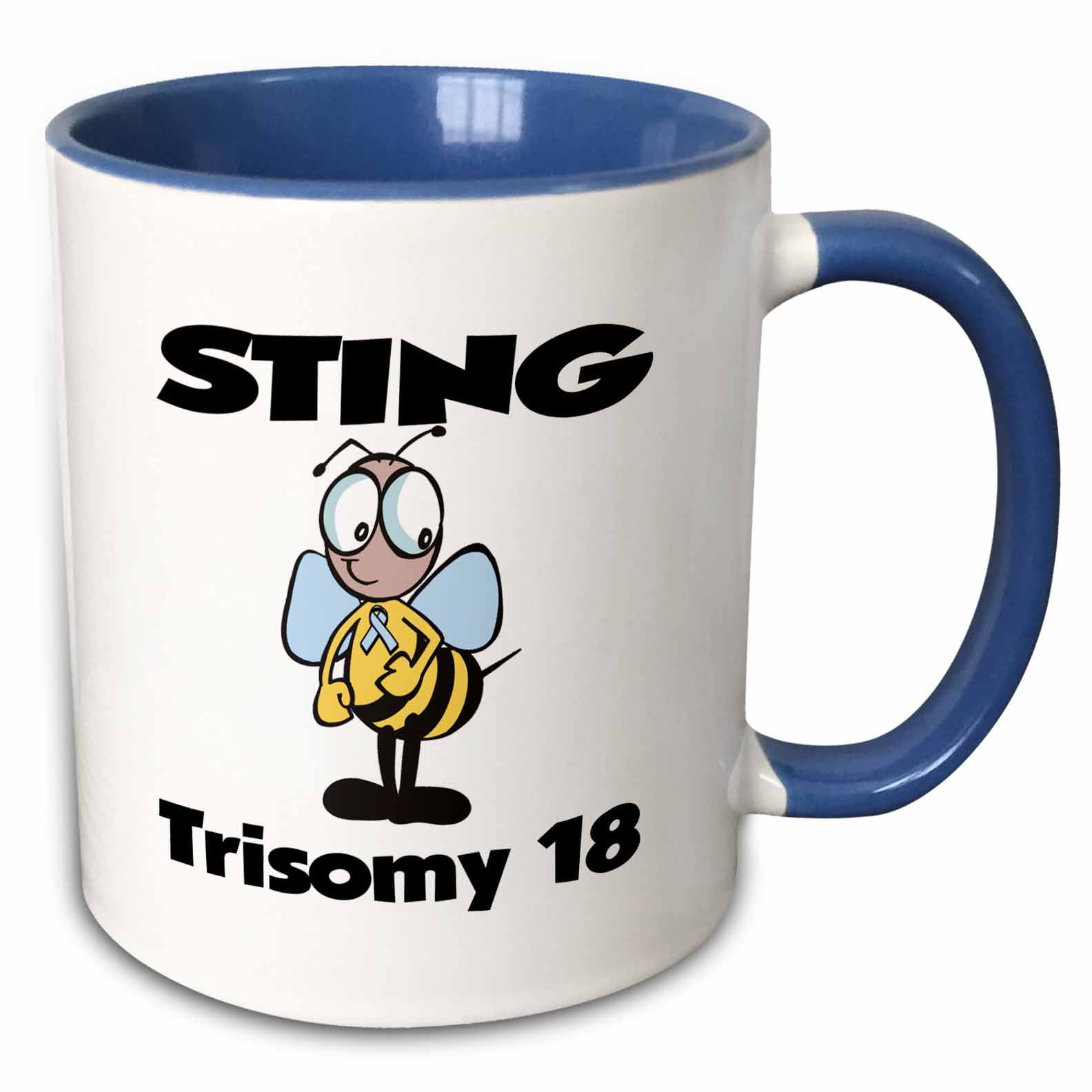 3drose, Bee Sting Trisomy 18 Awareness Ribbon Cause Design, 11oz Two ...