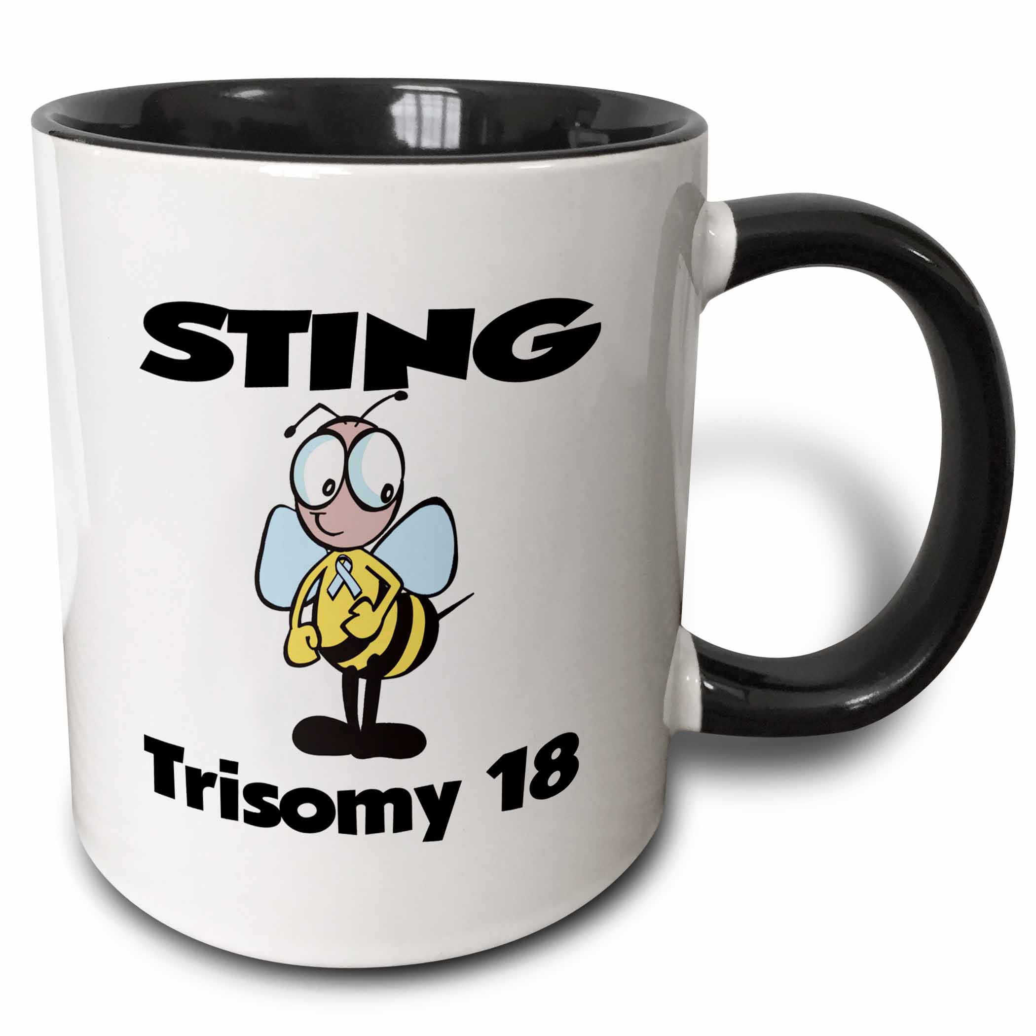 3drose, Bee Sting Trisomy 18 Awareness Ribbon Cause Design, 15oz Two ...