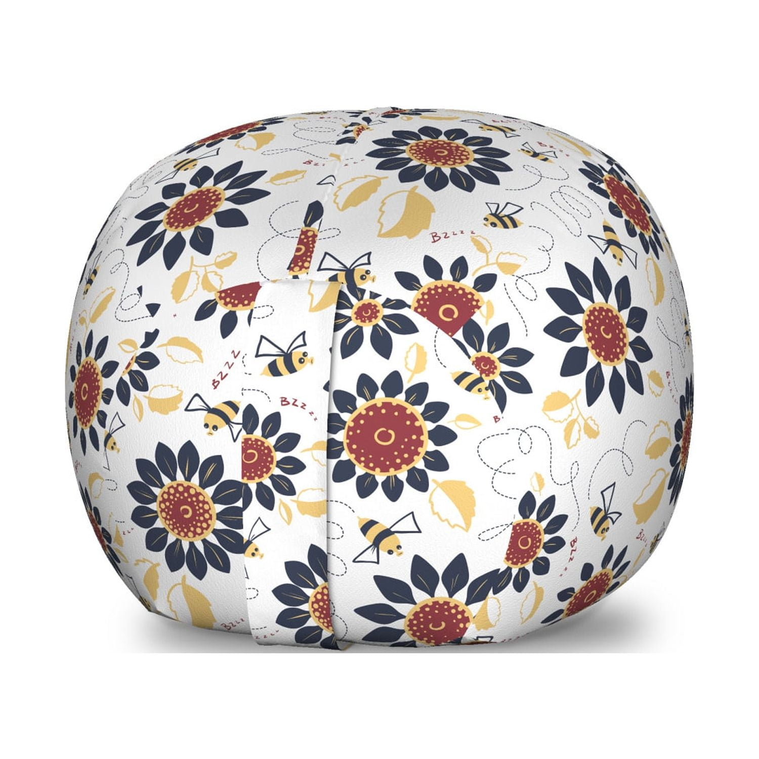 Bee Storage Toy Bag Chair, Sunflowers with Flyaway Leaves and Funny ...