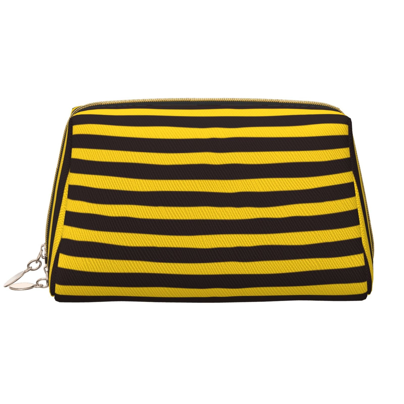 Bee Stripe Makeup Bag, Large Capacity Cosmetic Bag Portable Toiletry ...