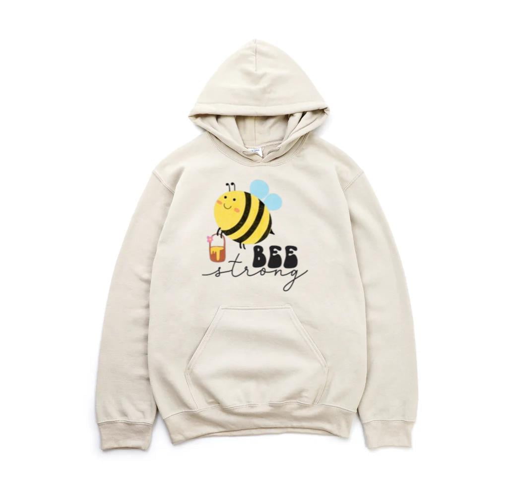 Bee Strong Funny Honeybee Pun Save The Bees Motivation Insect Hoodie, for men & women, up to ...