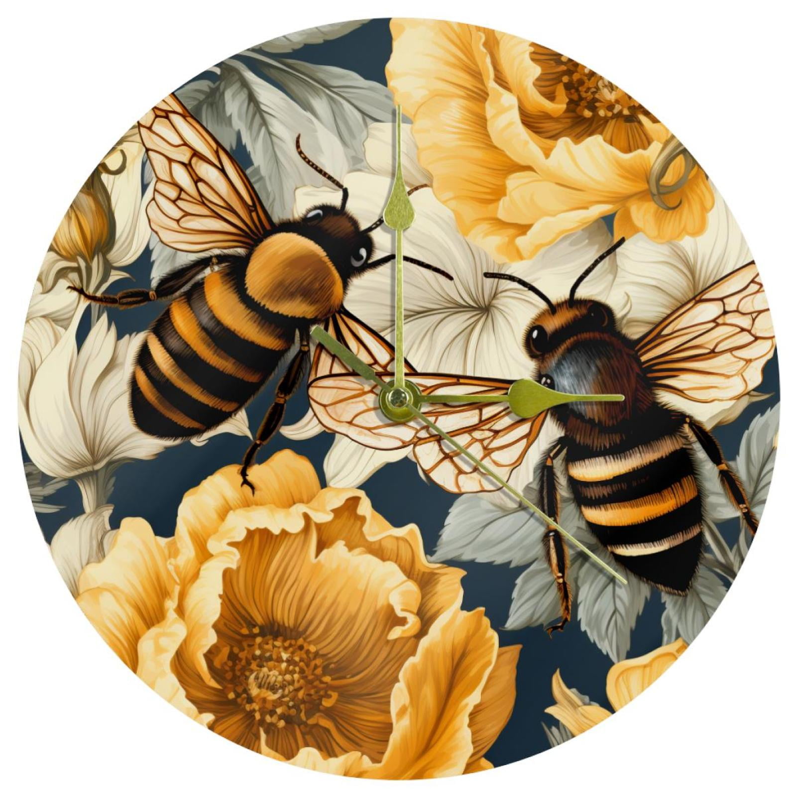 Bee Stylish Circular Wall Clock - Durable Acrylic Material - Modern ...