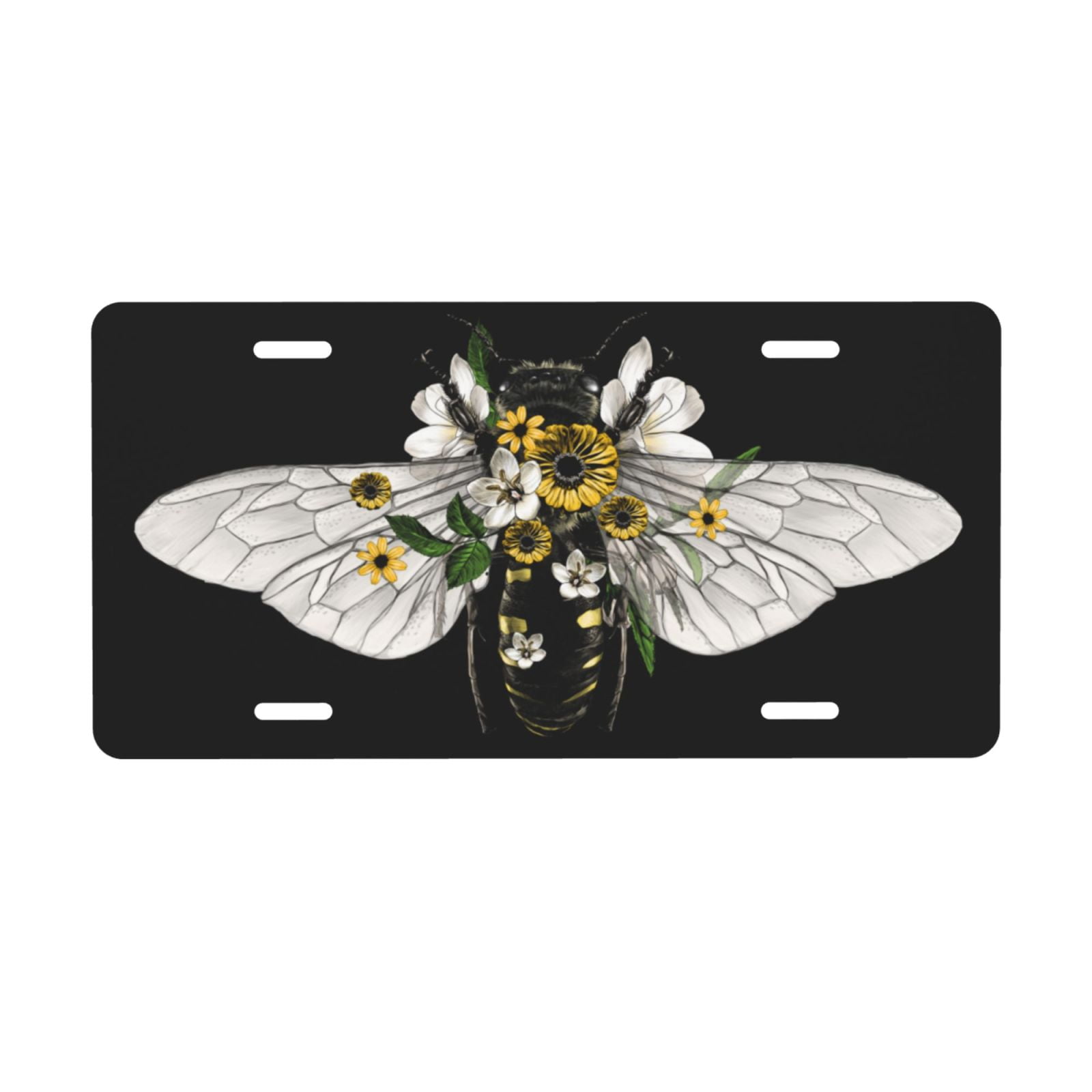 Bee Sunflower Flower License Plate Front Metal Car Plate 6×12 Inch ...