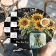 Bee Sunflower Plant Vase Round Fitted Tablecloth with Elastic Edge ...