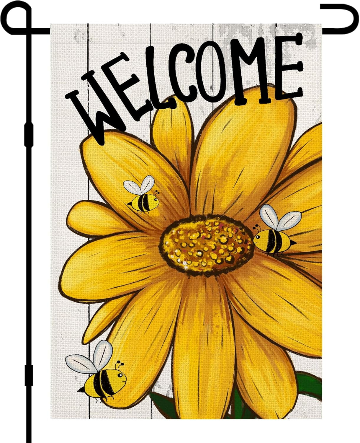 Bee Sunflower Summer Garden Flags for Outside Double Sided Burlap ...