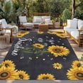 Bee Sunflowers Indoor Outdoor Rugs 3x5 Ft, You Are My Sunshine Black ...