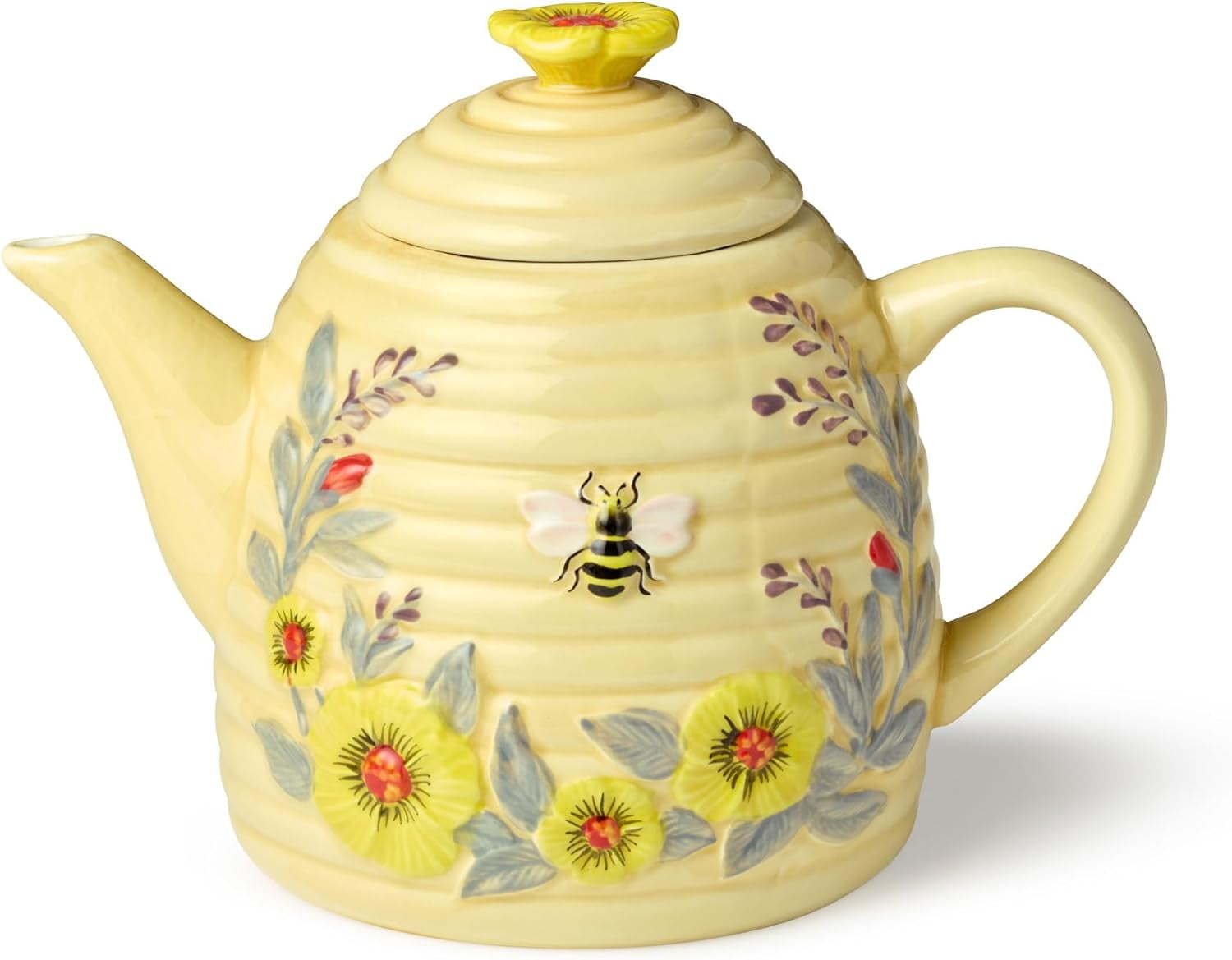 Bee Sweet 32 Oz. 3-D Beehive Teapot Ceramic Multi Colored - Walmart.com