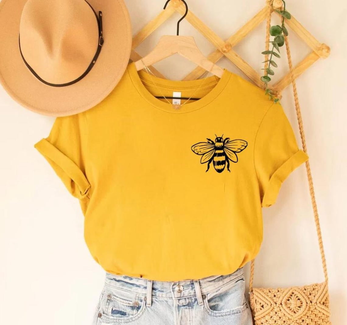 Bee T-Shirt, Cute T-Shirt, Pocket Bee Shirt, Insect Shirt, Nature Shirt ...