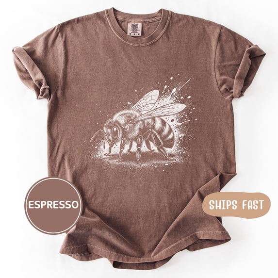 Bee T-Shirt, Gift For Nature Lover Shirt, Garden Insect Graphic Art Tee ...