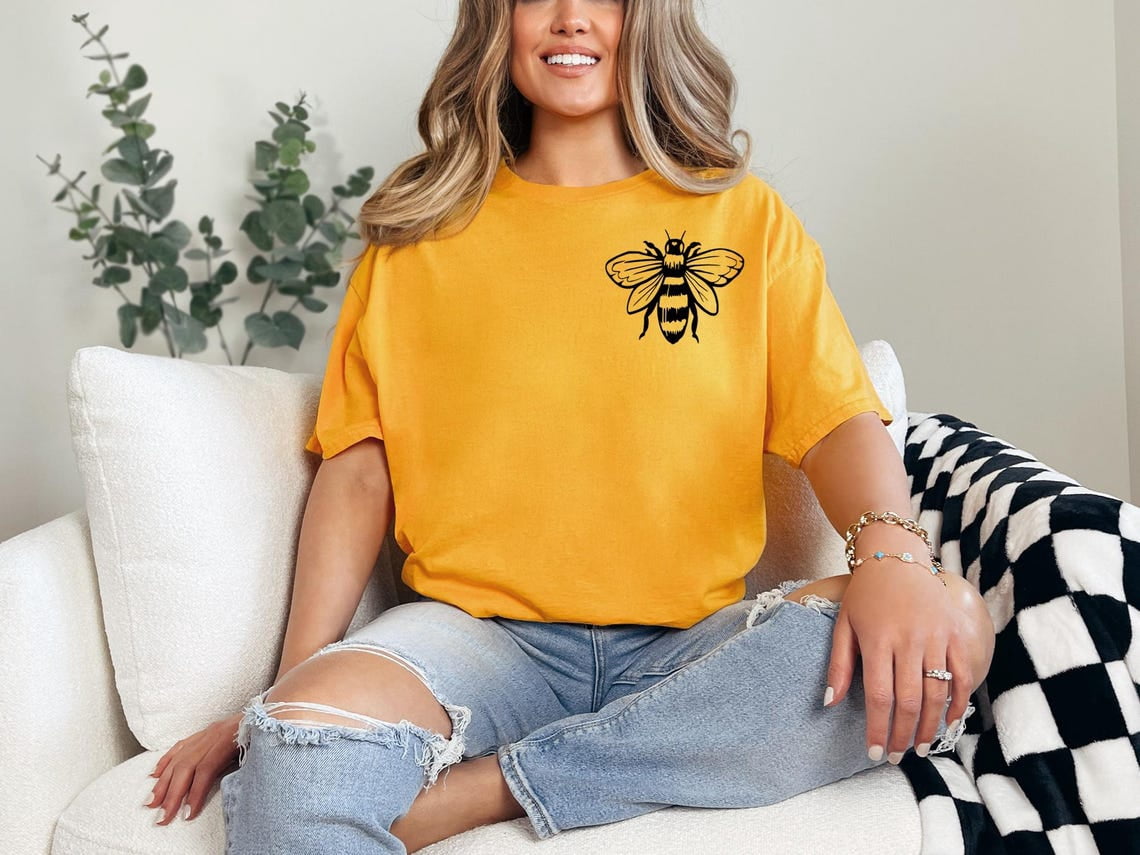 Bee T-shirt, Cute T-Shirt, Pocket Bee Shirt, Insect Shirt, Nature Shirt ...
