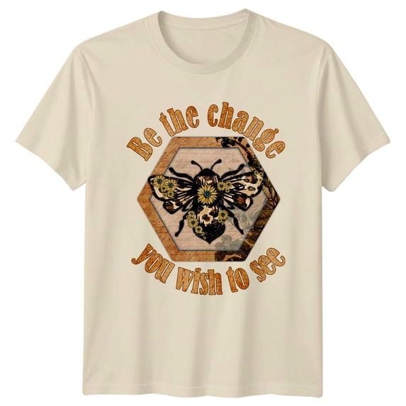 Bee The Change T-Shirt, Nature Lover Bee Honeycomb T-Shirt - Walmart.com
