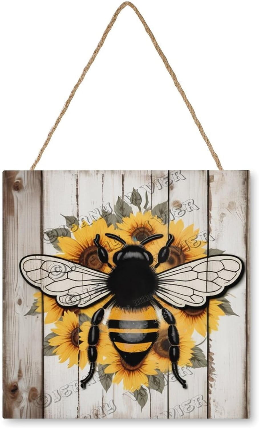 Bee Theme Wood Decor Sign Hanging Printed Wooden Plaque Decor, Rustic ...