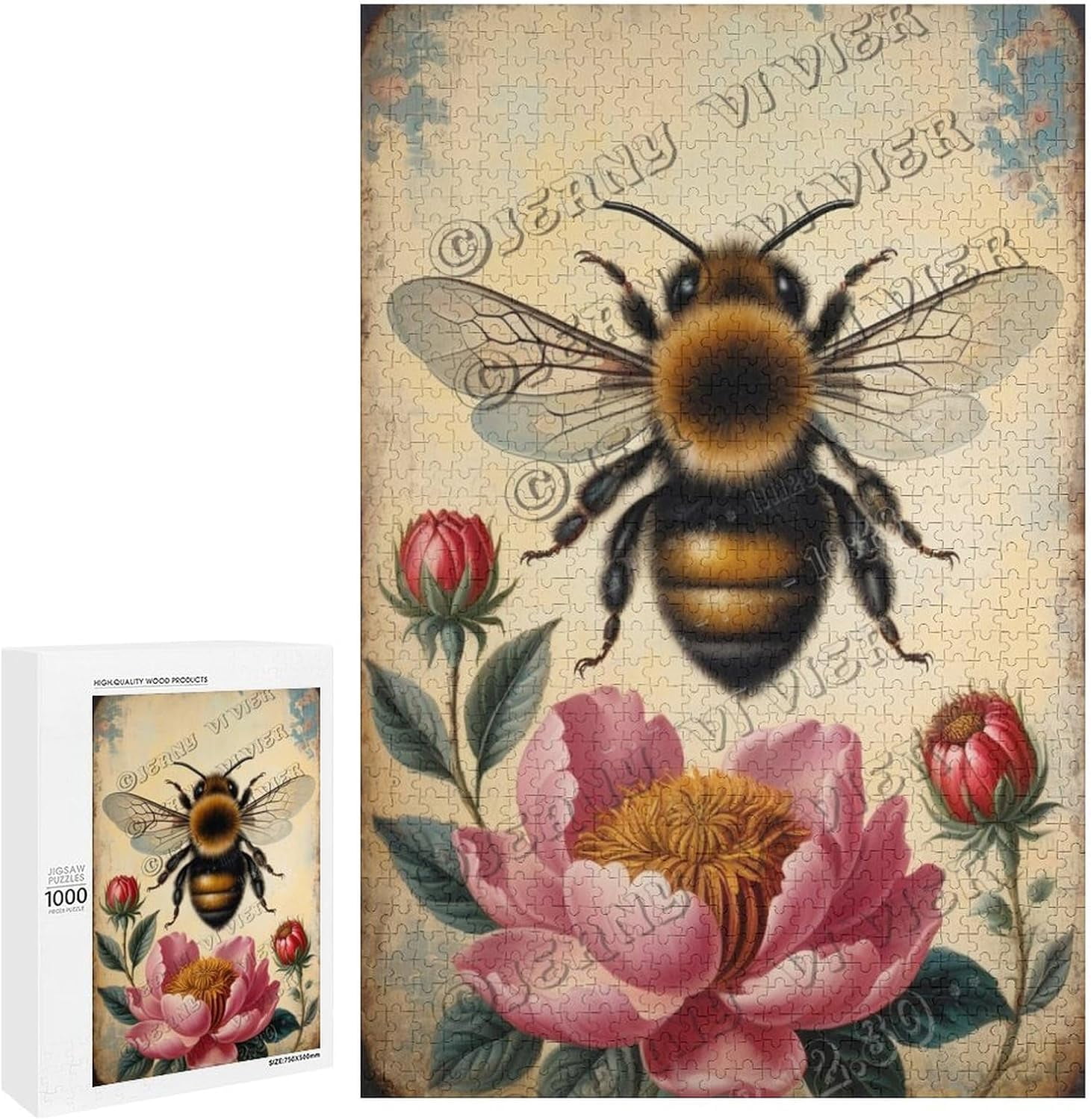 Bee Themed Jigsaw Puzzles 1000 Piece for Adults Families Challenging ...
