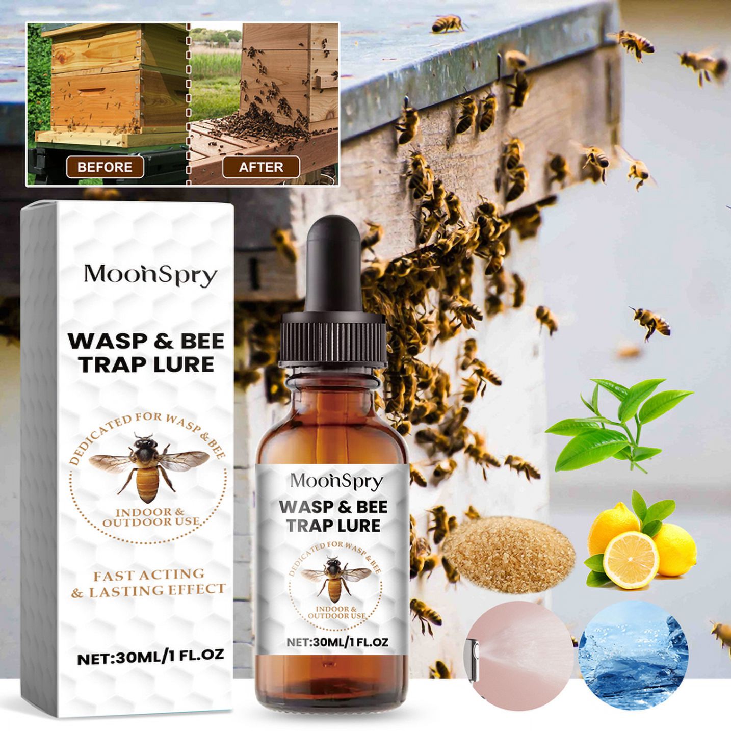 Bee Trap Lure,Bee Bait for Bee Traps Outside Hanging- Fast Acting-All ...