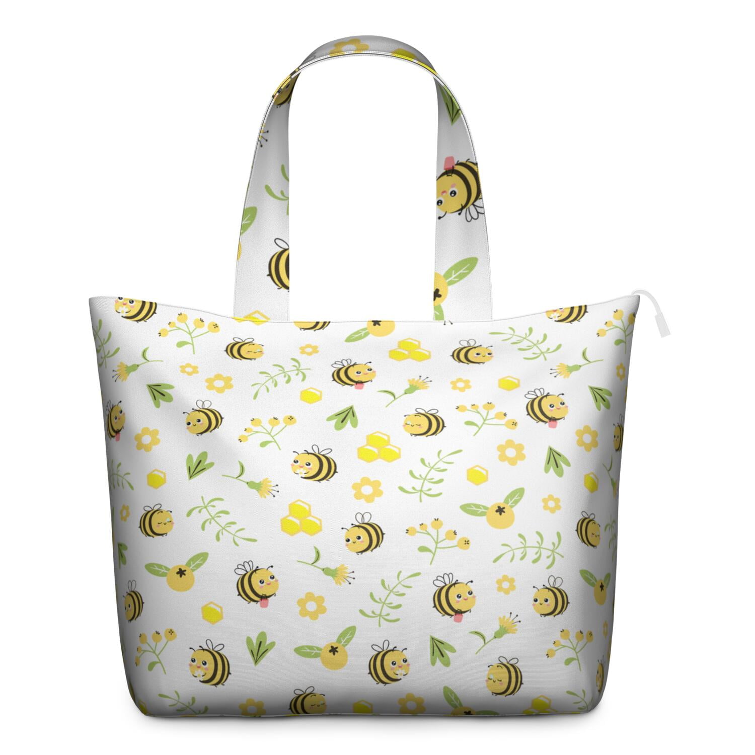 Bee Travel Duffel Bag, Honeybee Lover Cartoon Print Weekender Tote ...