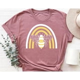 Bee Tshirt Cute Bee Shirt Rainbow and Bee Design Gift for Bee Lover ...