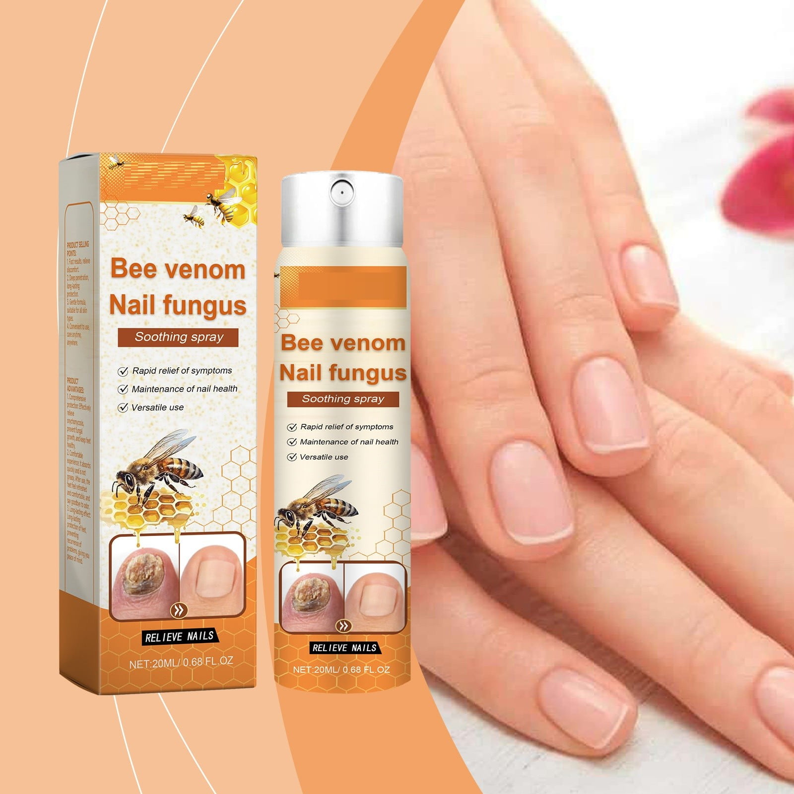 Bee&Venom Nail Care SprayNatural Nail & Foot Care Spray for Clean ...