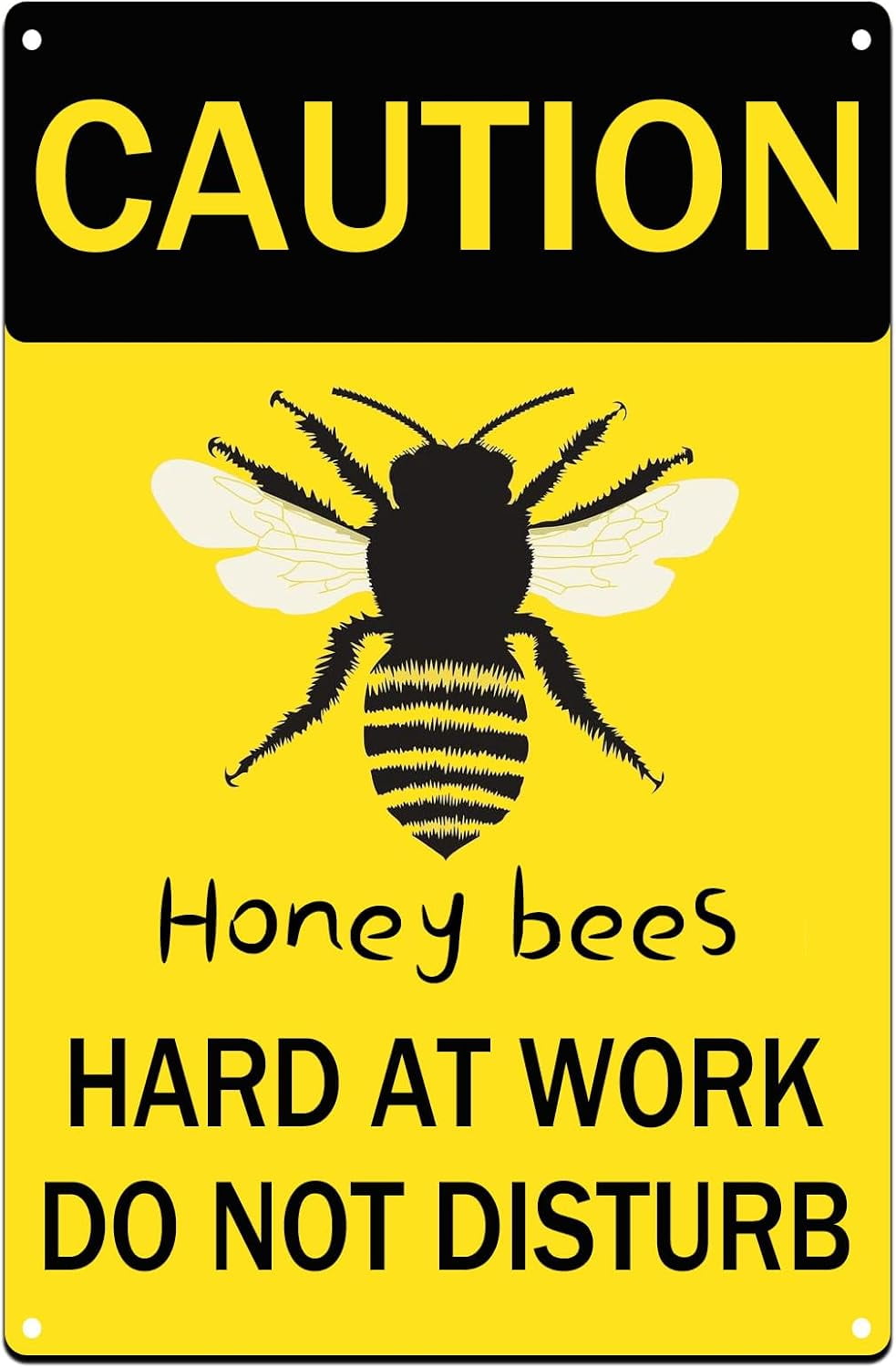 Bee Warning Sign,Caution Honey Bees Hard At Work Do Not Disturb ...