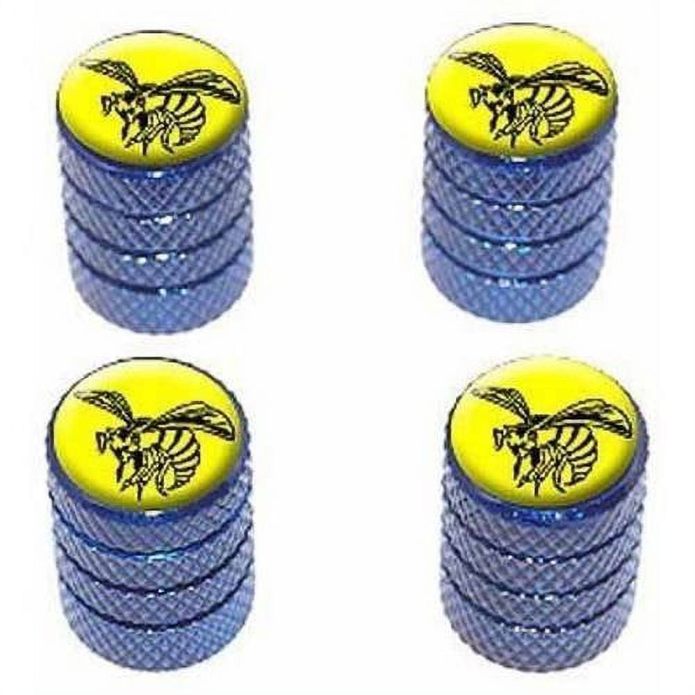 Bee Wasp Hornet Black on Yellow Tire Rim Wheel Aluminum Valve Stem Caps ...