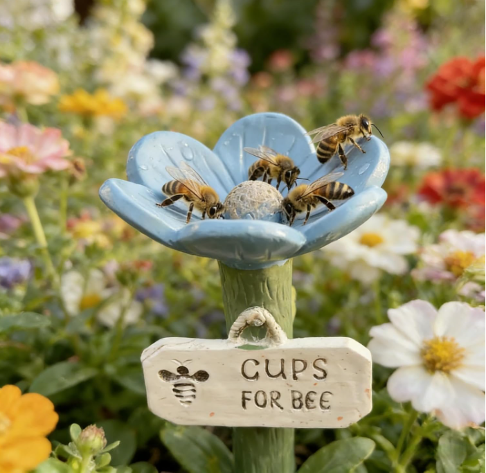 Bee Watering - Copper Flower-Shaped Stations for Outdoor Bee Watering ...