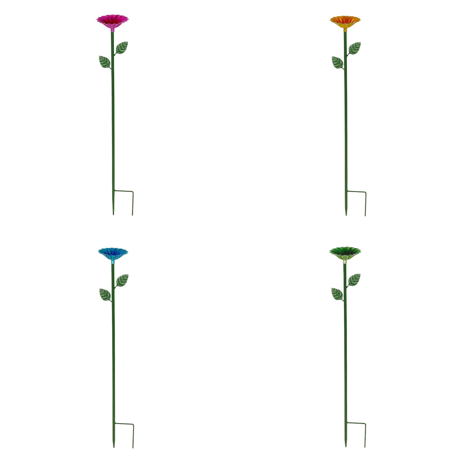 Bee Watering Station 25.2" Metal Pollinator Feeder - Colorful Flower ...