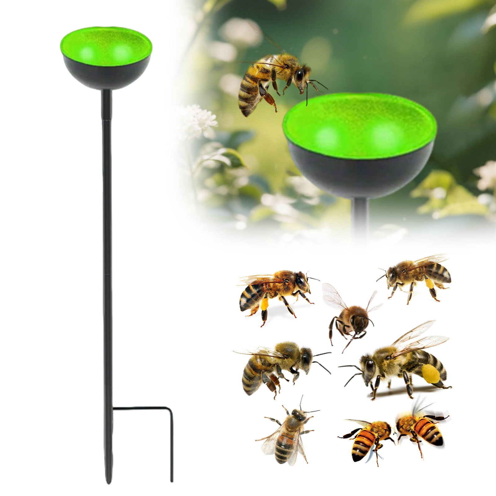 Bee Watering Station, 27.5 Inch Butterfly Water Catcher Cups Small ...
