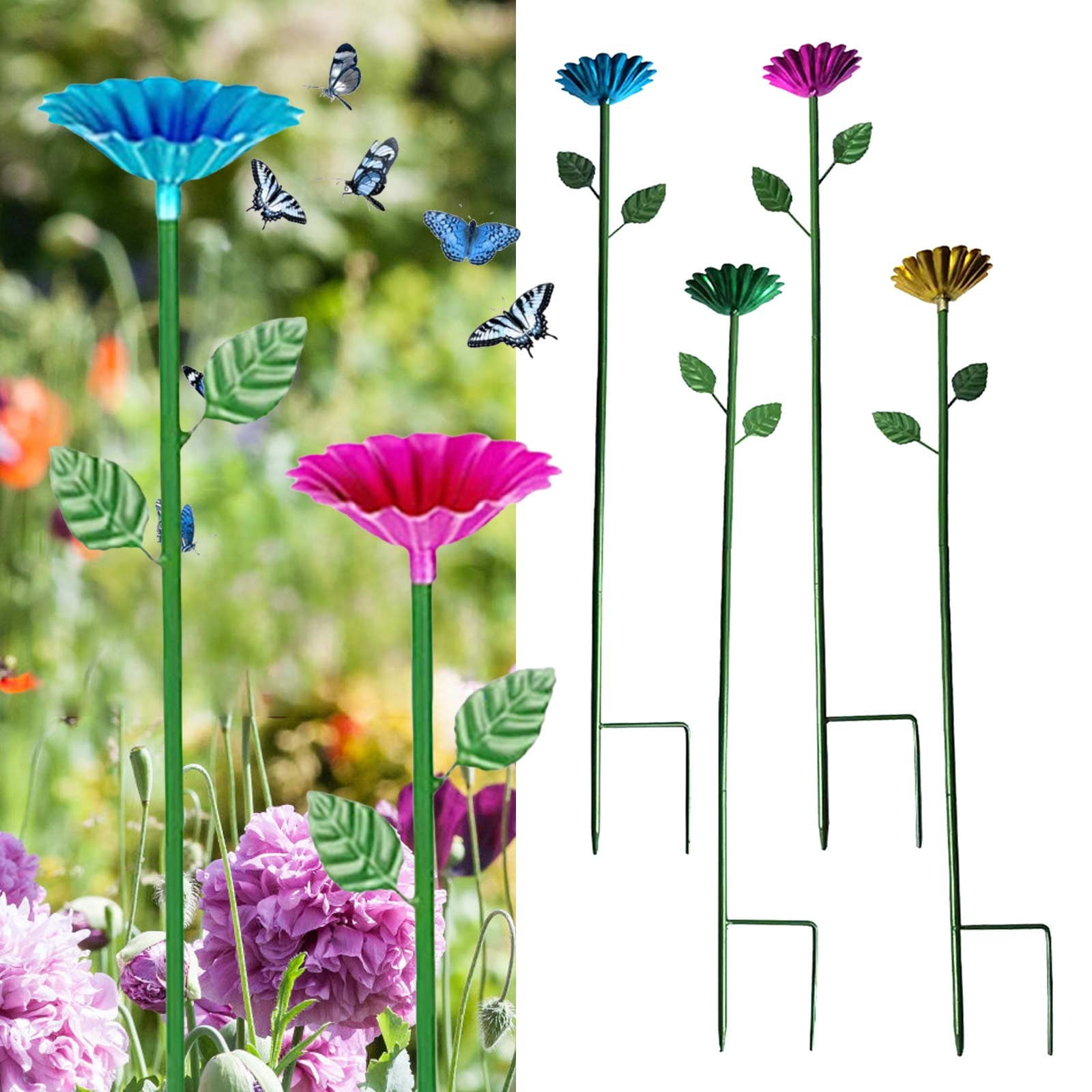 Bee Watering Station 4 Pack Metal Bee Cups for Garden Bee Feeder for ...