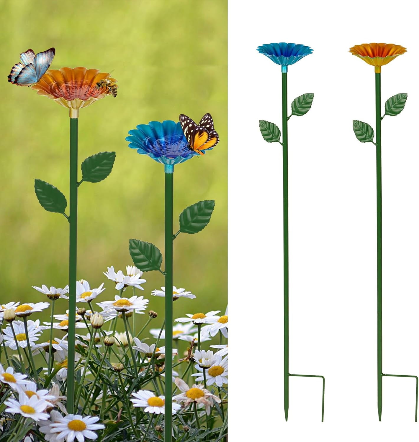 Bee Watering Station, Bee Bath for Garden Metal Bee Water Feeder with ...