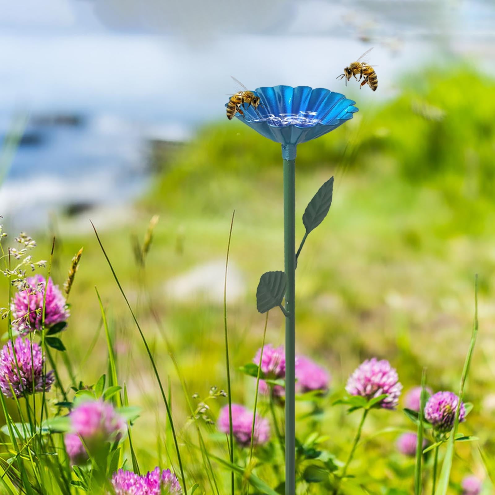 Bee Watering Station, Bee Cups for Garden Metal Bee Water Feeder with ...