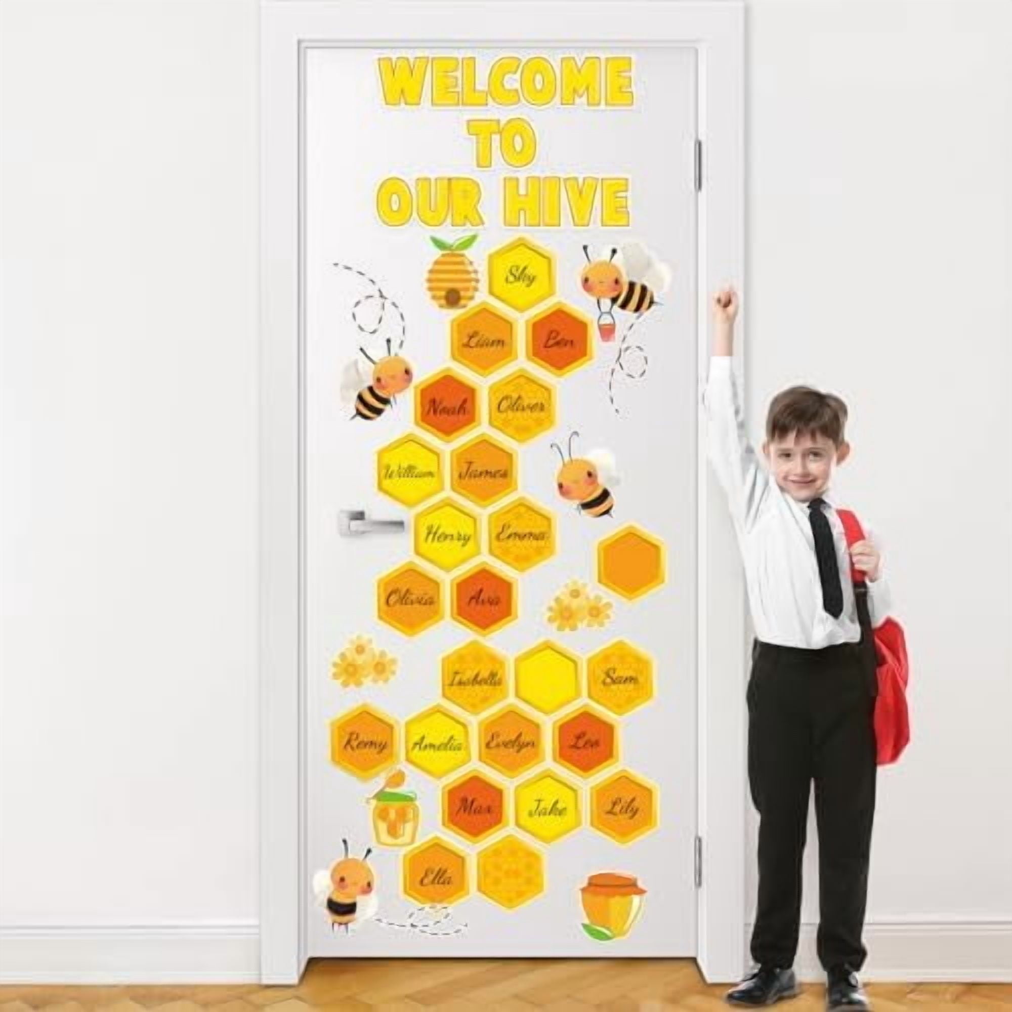 Bee Welcome Classroom Door Decorations Bee Hive Chart Bulletin Board ...