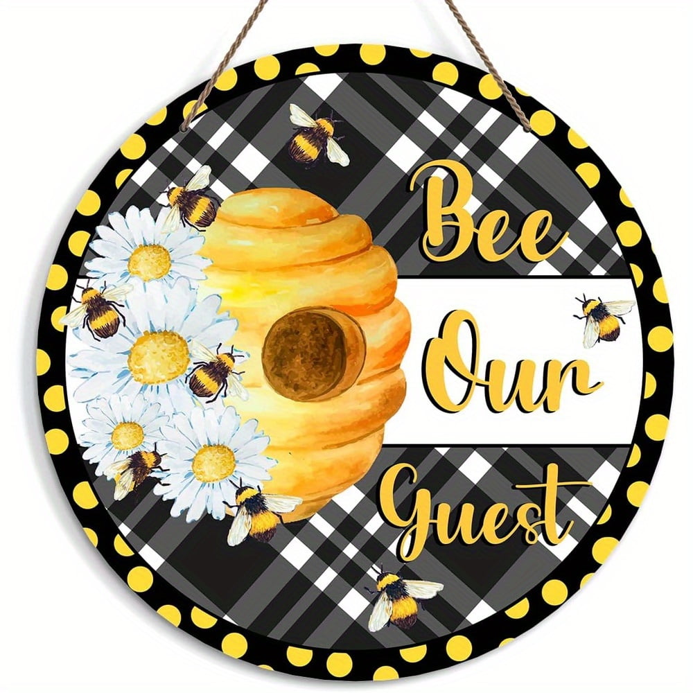 Bee Welcome Sign for Front Door Bee Our Guest Welcome Door Sign ...
