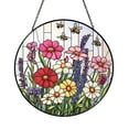 Bee Wildflower Meadow Window Suncatcher Stained Glass Style Hanging ...