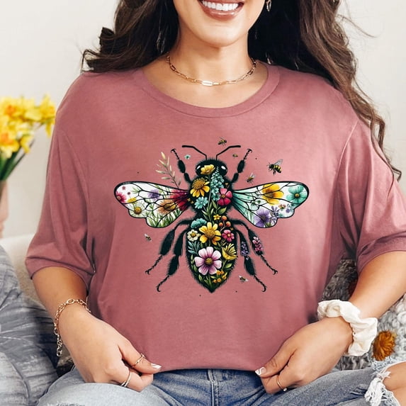 Bee Wildflower Shirt Bee Shirt Nature Shirt Summer Tee Cute Bee Tee Bee ...