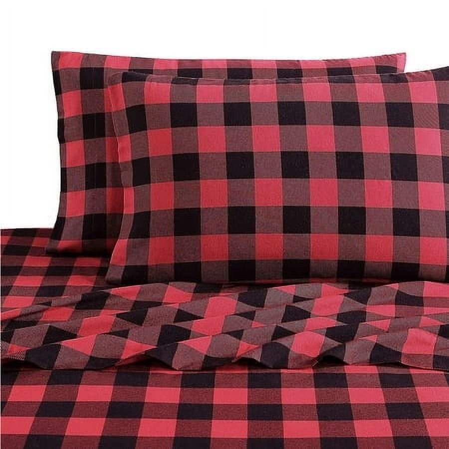 Bee & Willow Home Red/Black Check Cotton Sheet Set - Walmart.com