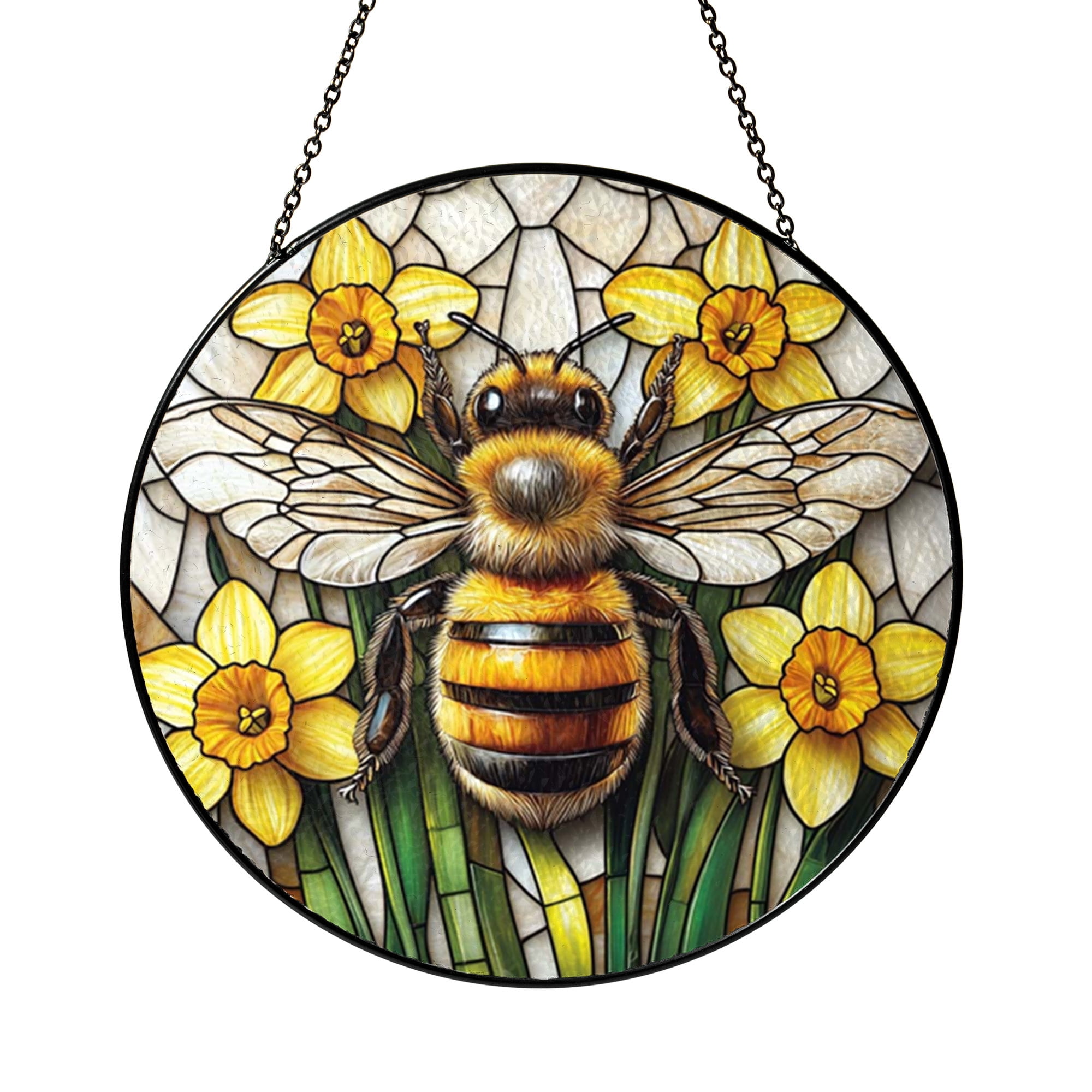 Bee Window Suncatcher with Stained Glass Look, Home Nature Window Decor ...