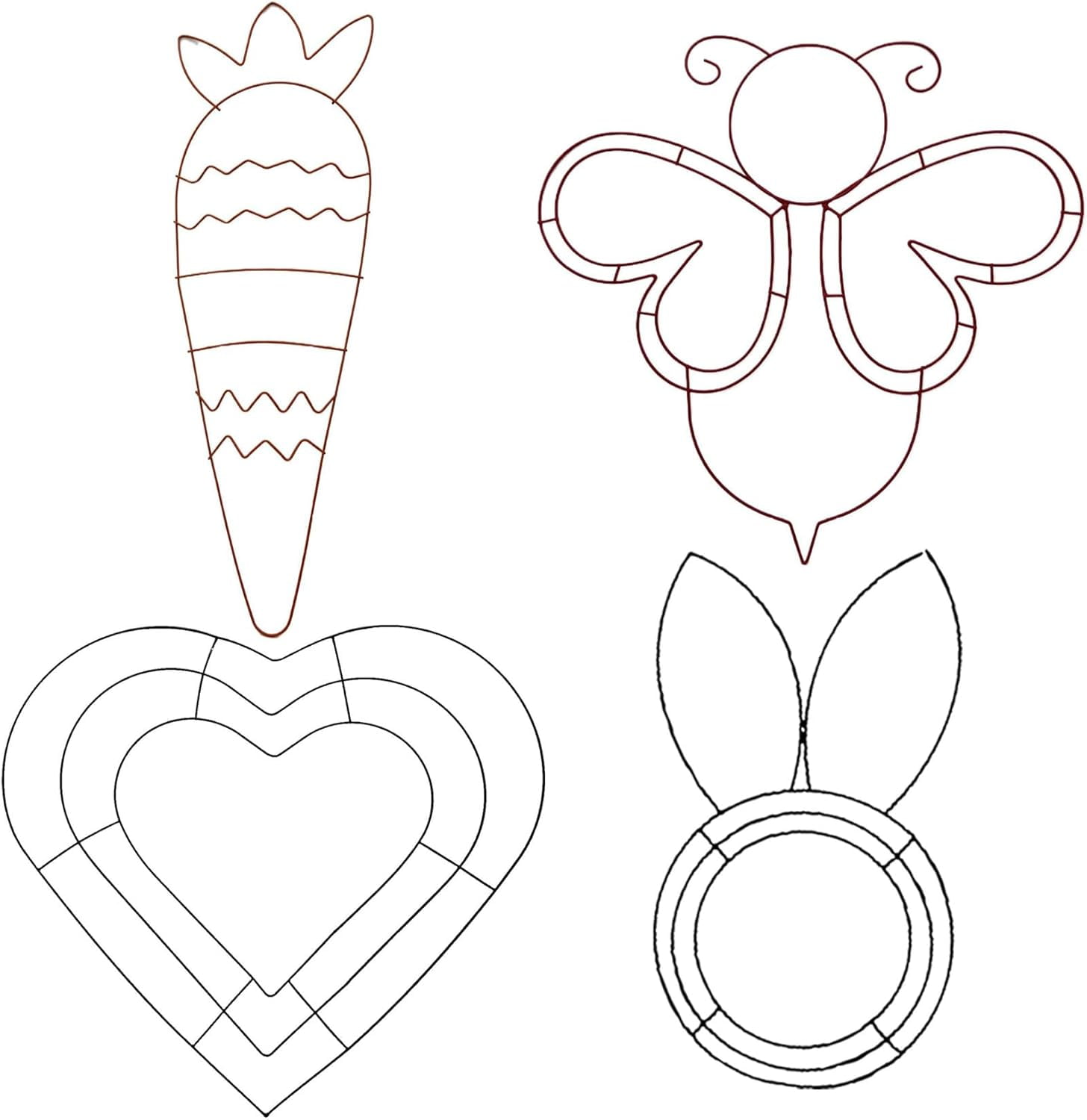 Bee Wire Wreath Form Bunny Wire Wreath Frame for DIY Floral Garden ...