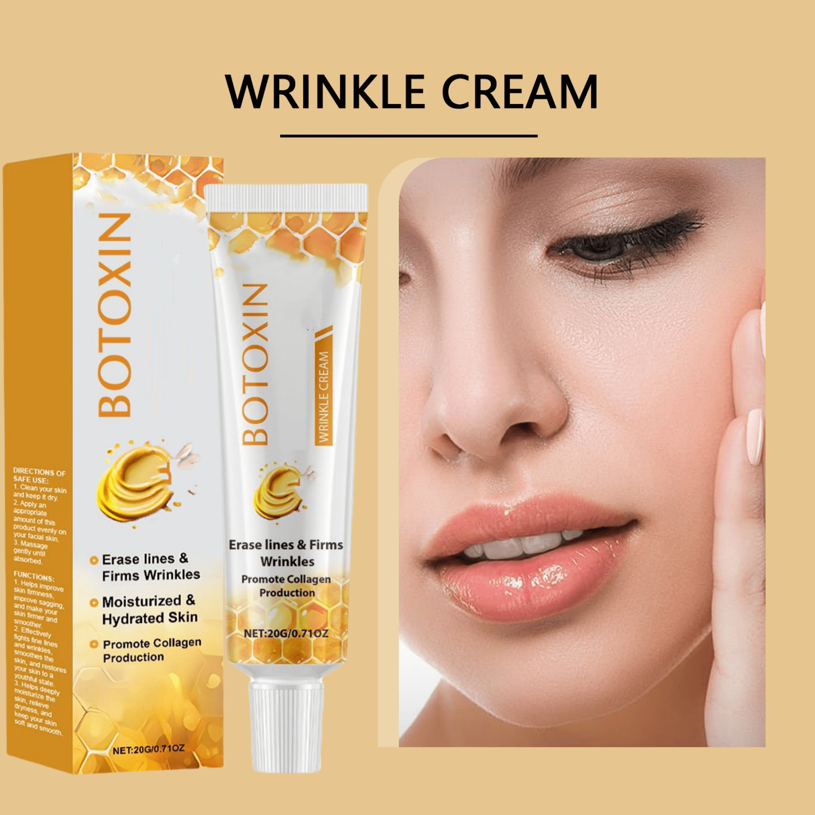 Bee , Wrinkle Removal Cream, Wrinkle Firming, Moisturizing, Lifting ...