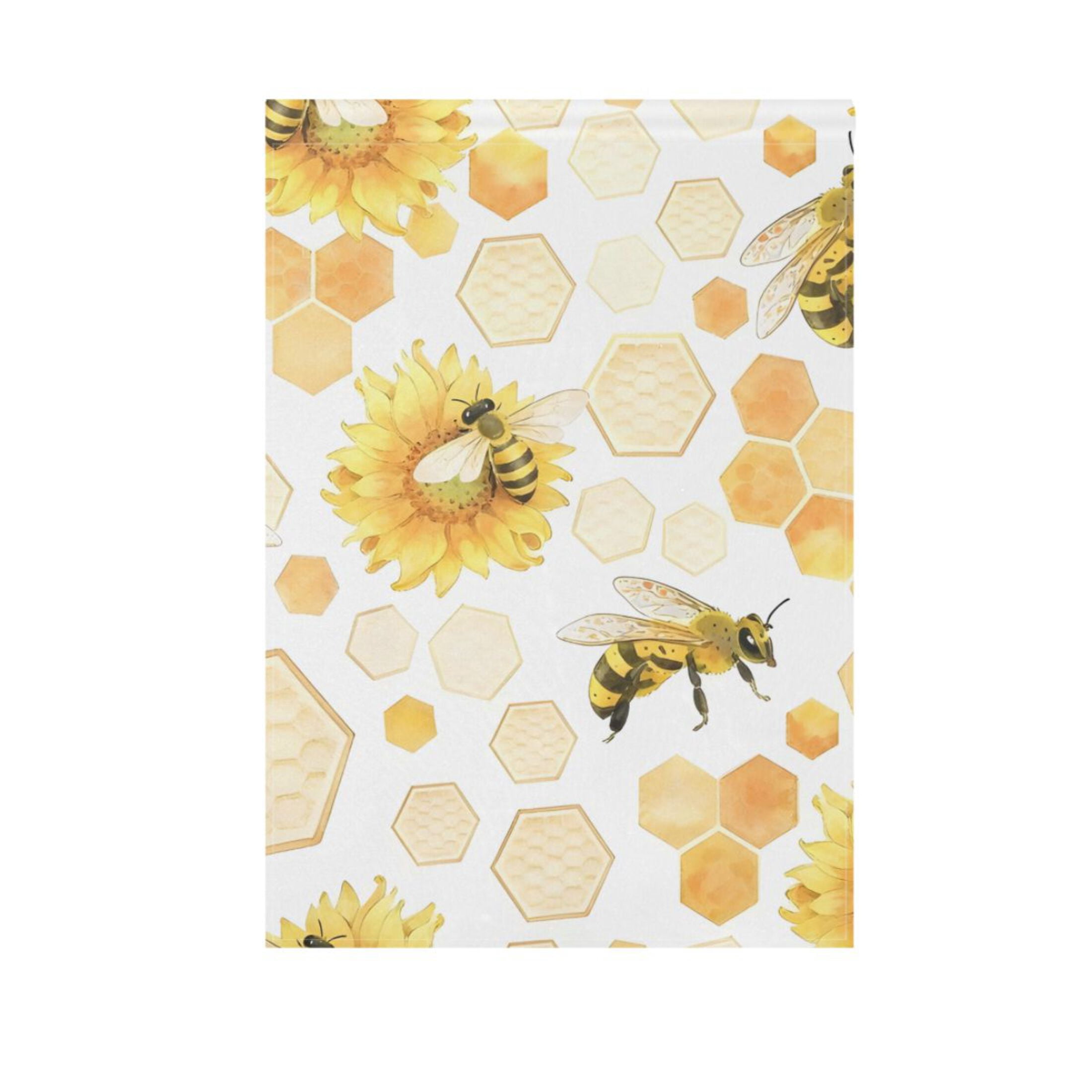 Bee Yellow Leaf Blossom Garden Flag Double Sided 12 x 18/28 x 40 Inch ...