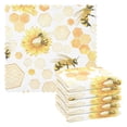Bee Yellow Leaf Blossom Kitchen Cloth Dish Towels for Drying Washing ...