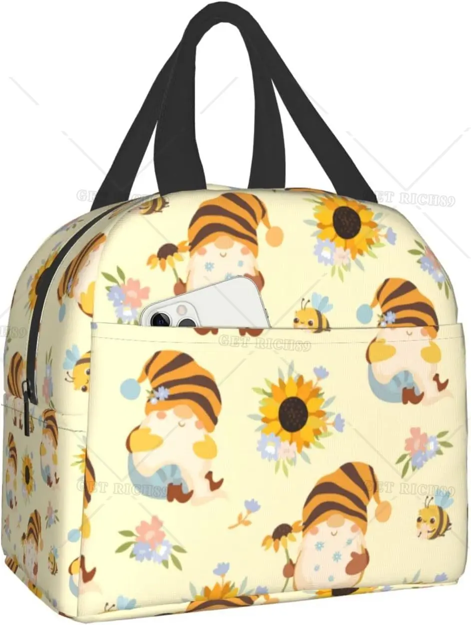 Bee Yellow Lunch Box Insulated Lunch Bag Dwarf Reusable Leakproof ...