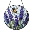 Bee and Blue Flower Glass Style Suncatcher – Decorative Window Hanging ...