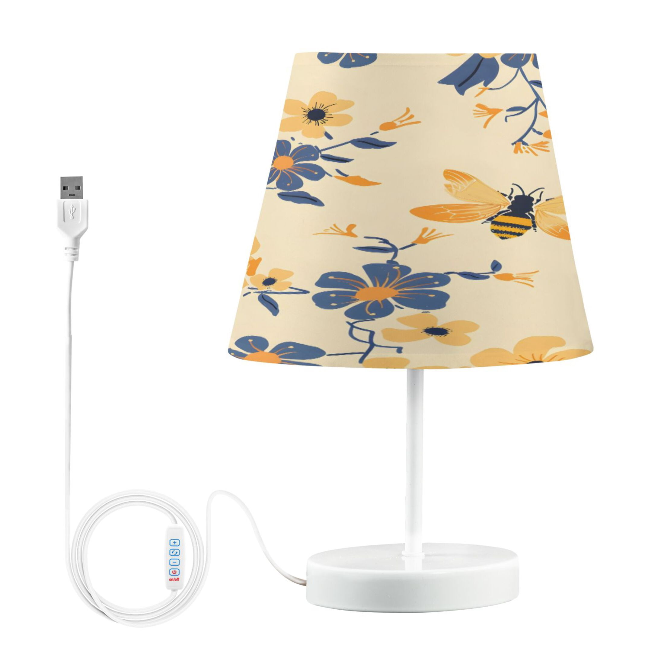 Bee and Flower Desk Lamp LED Table Nightstand Lamps with 3 Color ...