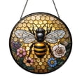 Bee and Flower Glass Style Suncatcher – Decorative Window Art - Walmart.com