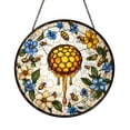 Bee and Honeycomb Acrylic Window Hanging, Stained Glass Style Rustic ...
