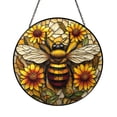 Bee and Sunflower Scene Window Suncatcher, Decorative Stained Glass ...