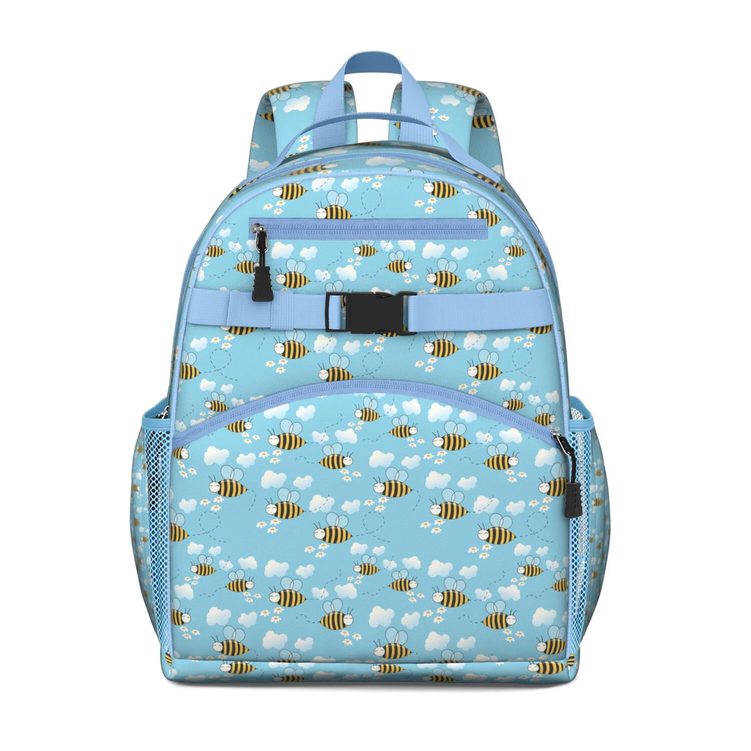 Bee backpack with honeybee and floral patterns, lightweight travel ...