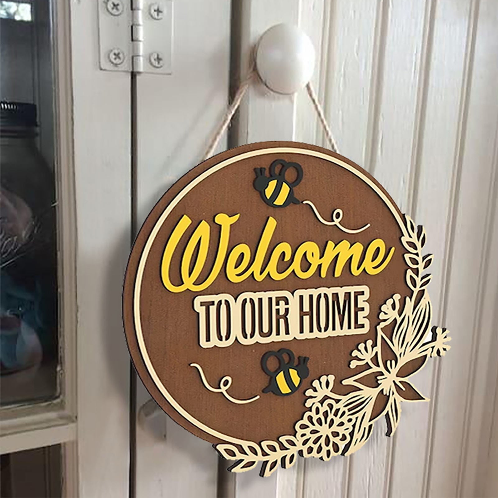 Bee hanging plant door decor hanger,Front Door Decor Rustic Round ...