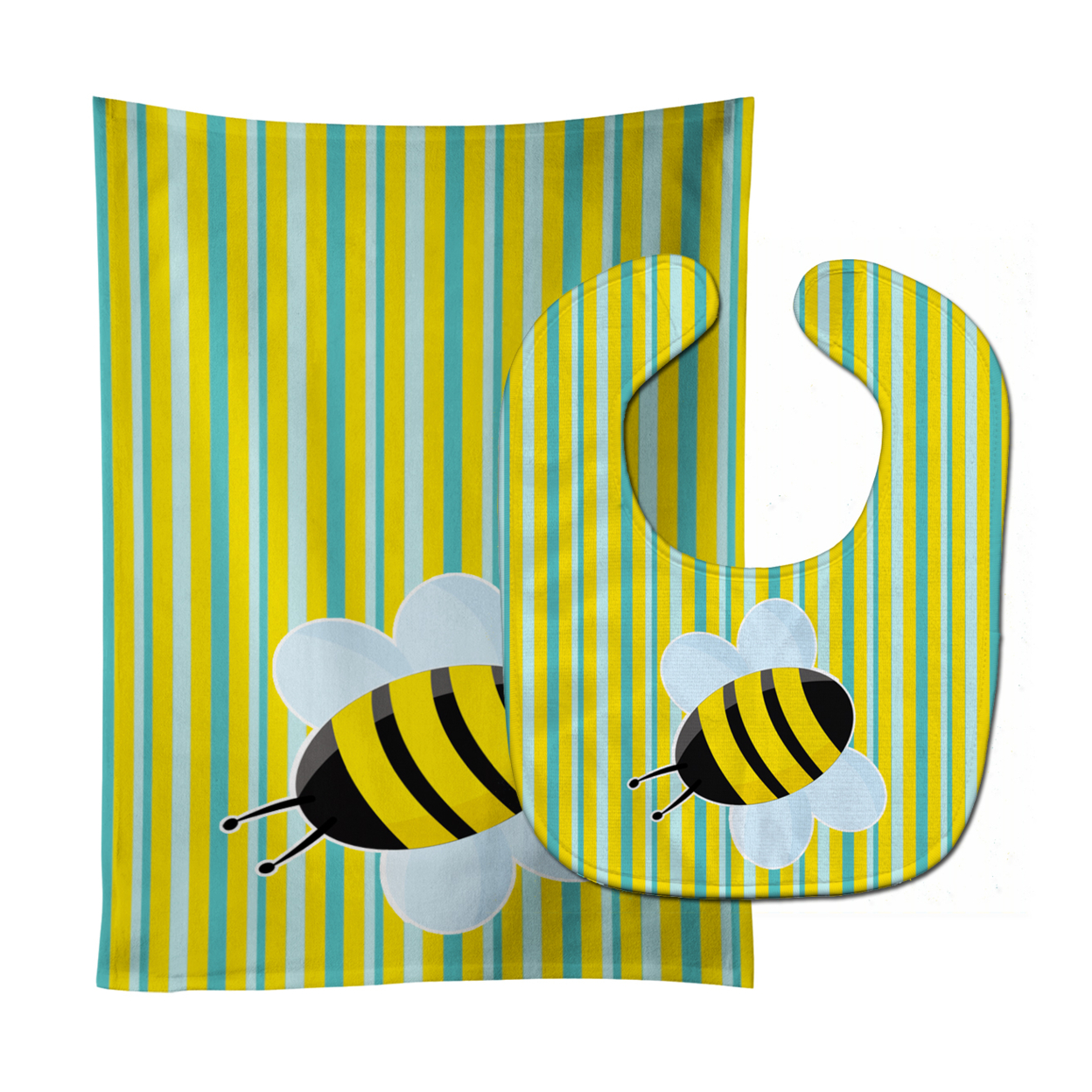 Bee on Stripes Baby Bib and Burp Cloth - Walmart.com