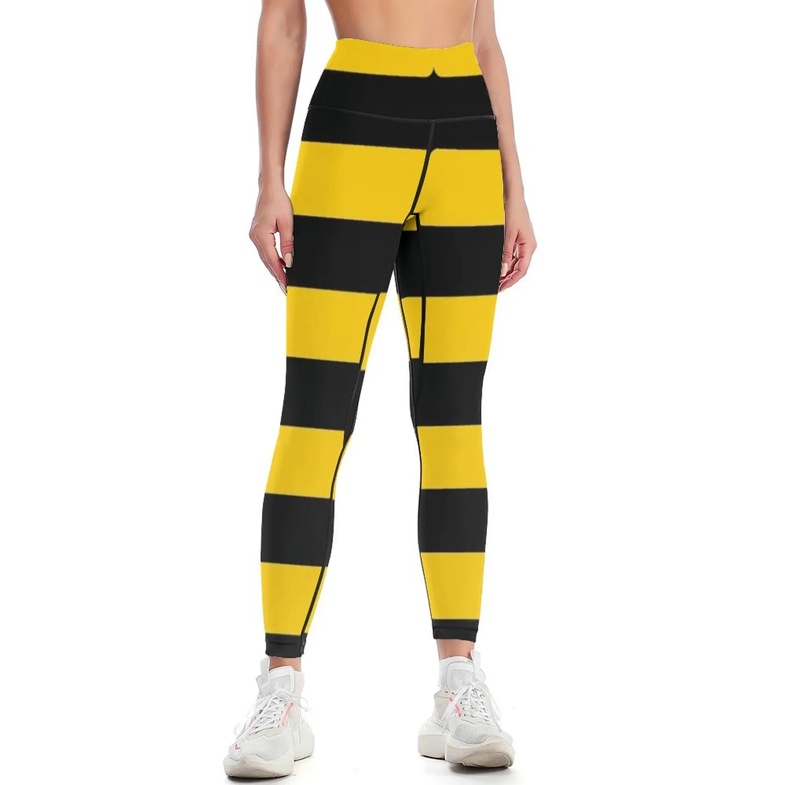 Bee pattern black and yellow stripes Leggings jogging pants Women's ...